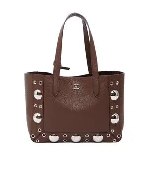 Valentino Garavani Metallic Eyelet Leather Tote Bag