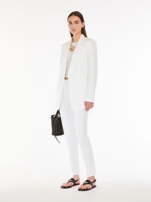 Max Mara High-waisted Straight-leg Trousers - White