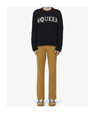 Alexander McQueen Logo Intarsia Crew Neck Jumper