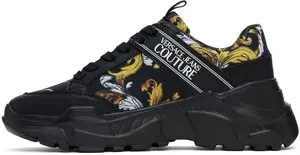 Versace Baroque Print Sneakers - Black