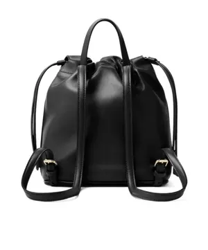 Fendi Ff Clasp Drawstring Backpack - Black
