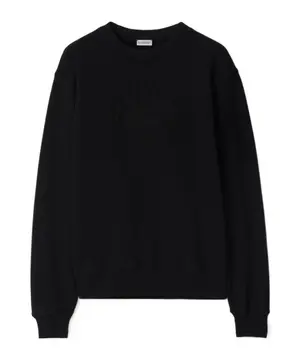 Burberry Logo Embroidered Crewneck Sweatshirt - Black