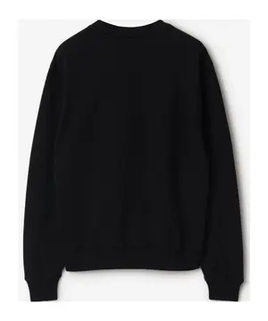 Burberry Logo Embroidered Crewneck Sweatshirt - Black