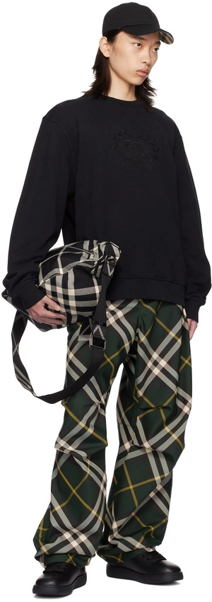 Burberry Logo Embroidered Crewneck Sweatshirt - Black