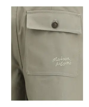 Maison Kitsuné Logo Embroidered Workwear Trousers