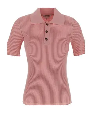 Bottega Veneta Ribbed Polo Top