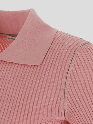 Bottega Veneta Ribbed Polo Top