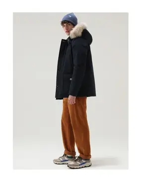 Woolrich Arctic Anorak Hooded Jacket With Removable Fur Trim - Black