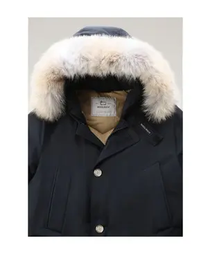 Woolrich Arctic Anorak Hooded Jacket With Removable Fur Trim - Black