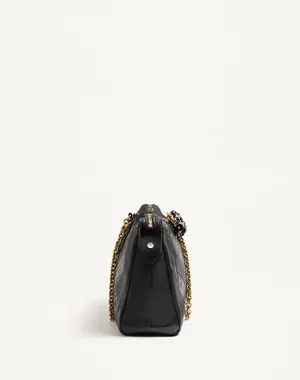 Valentino Garavani Panthea Chevron Patterned Zip-up Shoulder Bag - Black