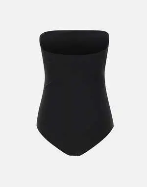 COURREGES Logo-embroidered Strapless Bodysuit
