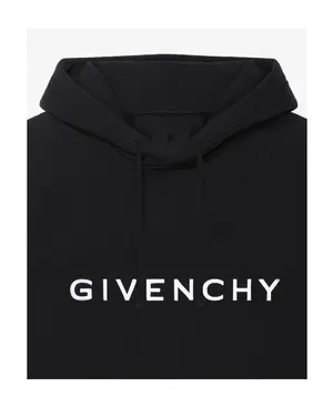 Givenchy Logo Drawstring Hoodie - Black