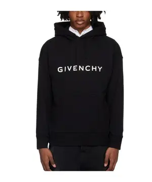 Givenchy Logo Drawstring Hoodie - Black