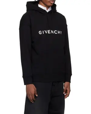 Givenchy Logo Drawstring Hoodie - Black