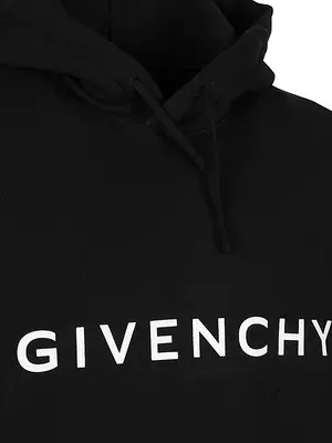 Givenchy Logo Drawstring Hoodie - Black
