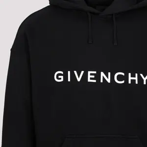 Givenchy Logo Drawstring Hoodie - Black