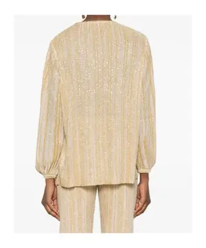Missoni Embellished Crewneck Balloon-sleeved Blouse - Nude