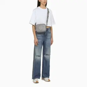 Stella McCartney Logo Perforated Crossbody Bag - Gray