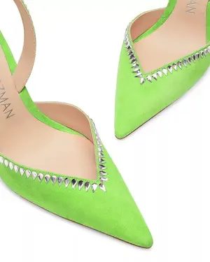 STUART WEITZMAN Embellished Pointed-toe Stiletto Heels