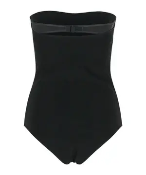 COURREGES Strapless Embroidered Logo Jersey Bodysuit - Black