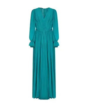 Alberta Ferretti Draped V-neck Maxi Dress