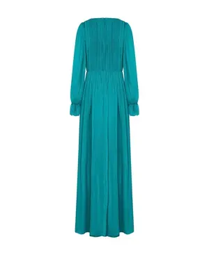 Alberta Ferretti Draped V-neck Maxi Dress