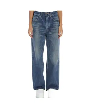 Celine Max Jeans In Dark Union Wash Denim