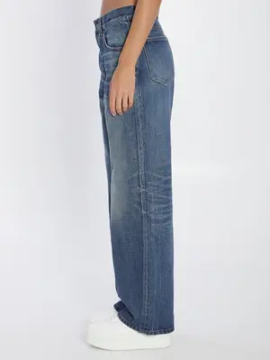 Celine Max Jeans In Dark Union Wash Denim