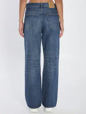 Celine Max Jeans In Dark Union Wash Denim