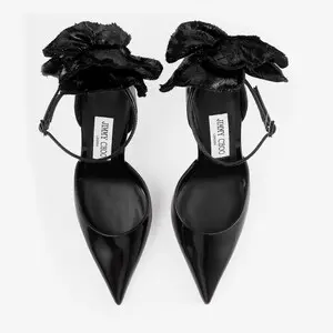 JIMMY CHOO 100mm Marja Bow Ankle-strap Pumps - Black