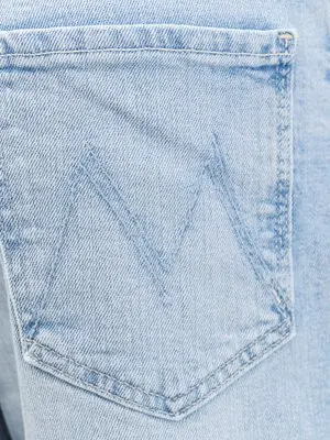 MOTHER High Waisted Spinner Zip Heel Jeans - Blue