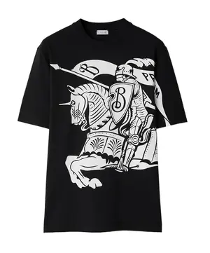 Burberry Logo Printed Crewneck T-shirt - Black