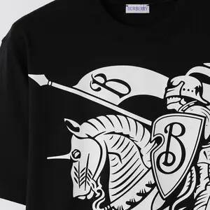 Burberry Logo Printed Crewneck T-shirt - Black