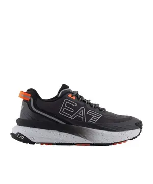 EA7 Logo Printed Lace-up Sneakers - Black