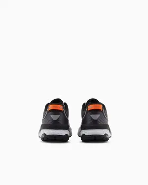 EA7 Logo Printed Lace-up Sneakers - Black