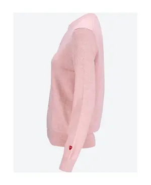 Comme Des Garçons Heart Patch Buttoned Cardigan - Pink