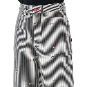 Kenzo Striped Wide-leg Jeans - Gray