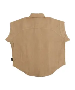 Aspesi Short-sleeve Shirt With Button Closure And Curved Hem