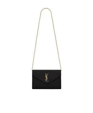 Saint Laurent Monogram Chain Wallet - Black