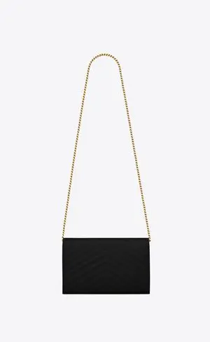 Saint Laurent Monogram Chain Wallet - Black