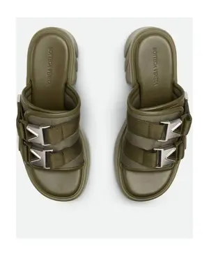 Bottega Veneta Padded Tech Sandals With Decorative Buckle