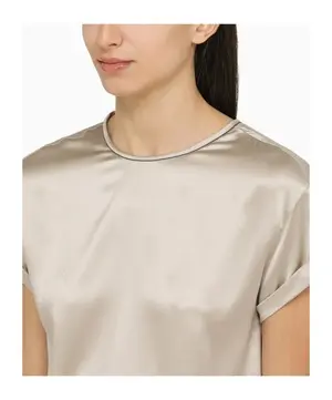 Brunello Cucinelli Short Sleeve T-shirt With Contrast Collar