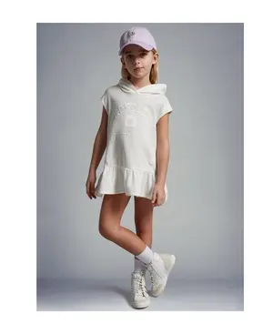 Moncler Sleeveless Hooded Dress With Ruffled Hem
