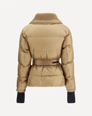 Moncler Bataillouse Padded Jacket With Belt - Camel