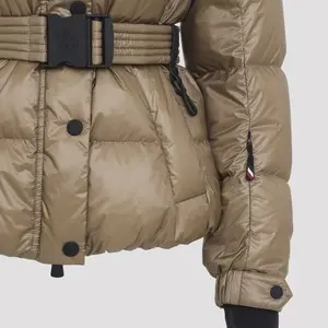 Moncler Bataillouse Padded Jacket With Belt - Light Brown