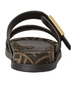 Fendi Ff Motif Slides - Black