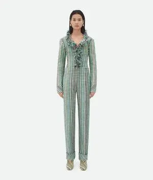 Bottega Veneta Plaid Jacket With Tassel Detail