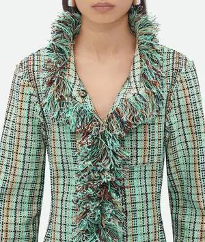Bottega Veneta Plaid Jacket With Tassel Detail