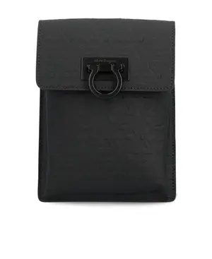 FERRAGAMO Logo Flip Satchel - Black