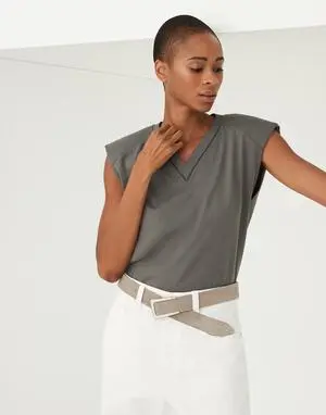 Brunello Cucinelli Monili Chain Cotton Tank Top
